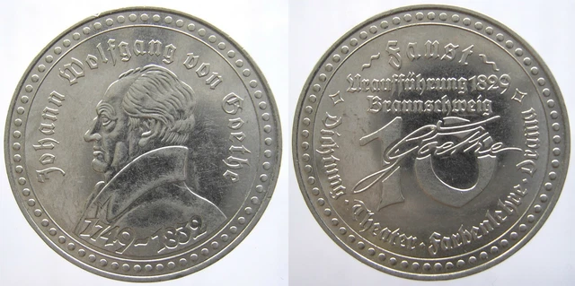 MEDAILLE JOHANN WOLFGANG von Goethe 1749-1832 Urauffurung Faust 1829 ...