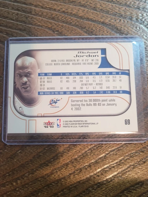 MICHAEL JORDAN #69 2002 Flair Basketball Washington Wizards, Chicago ...