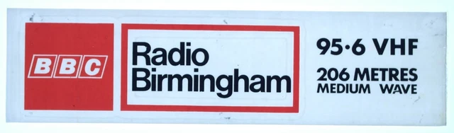 BBC RADIO BIRMINGHAM 206 metres/95.6 VHF window sticker £3.00 - PicClick UK