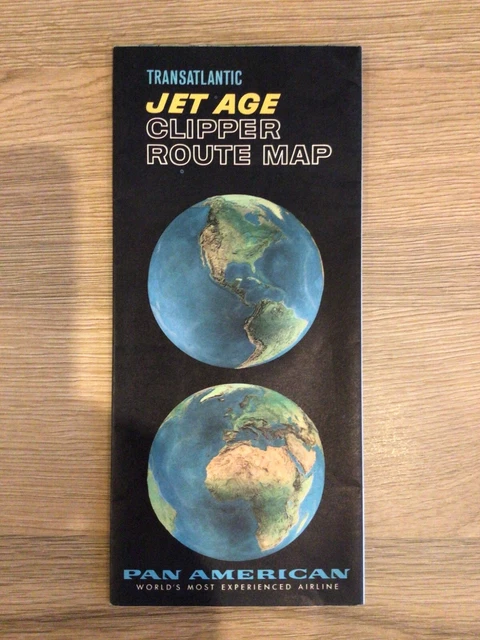 1960’S PAN AM Jet Age Clipper Route Map, USA £13.97 - PicClick UK