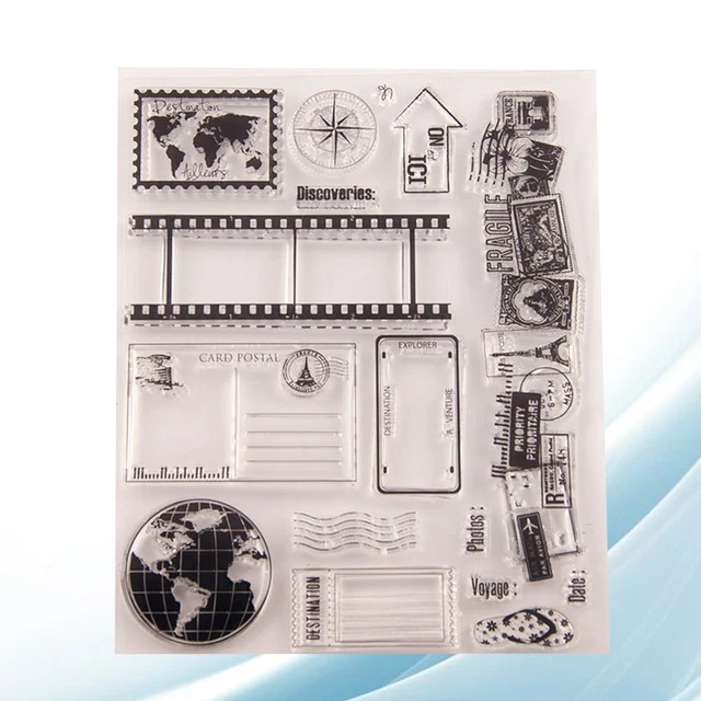 TRANSPARENT SCRAPBOOKING STAMP Set Stamps Mini Clear for Journaling $19 ...