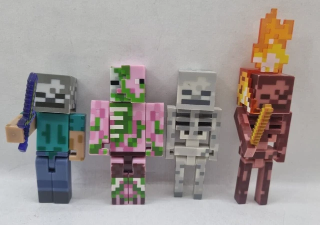MINECRAFT SKELETON STEVE - PIGMAN ZOMBIE - SKELETONS 1 x FLAMING ...