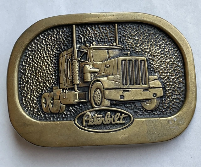 RARE VINTAGE 1978 Peterbilt Semi Truck Solid Brass BTS Belt Buckle - Made in USA £36.95 ...