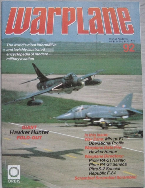 WARPLANE ORBIS MAGAZINE Issue 92 Hawker Hunter cutaway drawing & poster ...