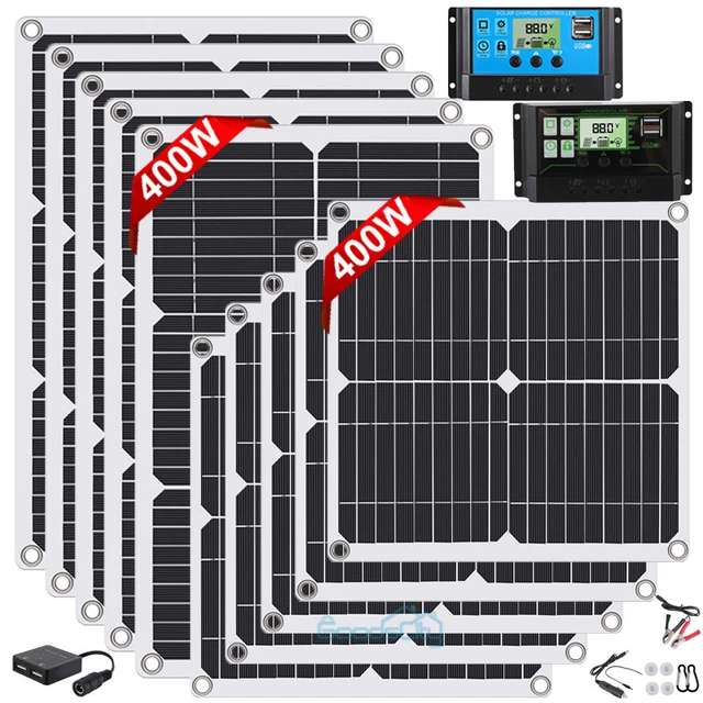 400W-2400W WATT FLEXIBLE Solar Panel 12V Mono Home RV Rooftop Camping ...
