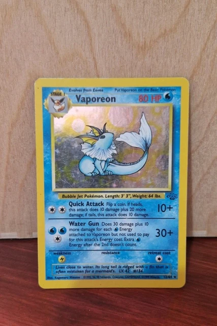 VAPOREON 12/64 JUNGLE Set WOTC Pokemon Cards Vintage Holo Rare £11.12 - PicClick UK