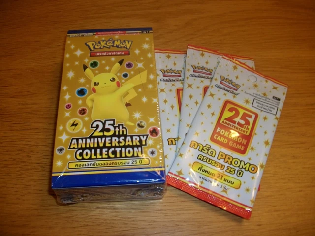 PRE-ORDER- POKÉMON TCG 25th Anniversary (Thai) Booster Box + 3 Promos ...