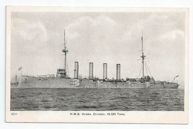 HMS DRAKE DRAKE class Armoured Cruiser Royal Navy .. Unused PC £9.56 ...