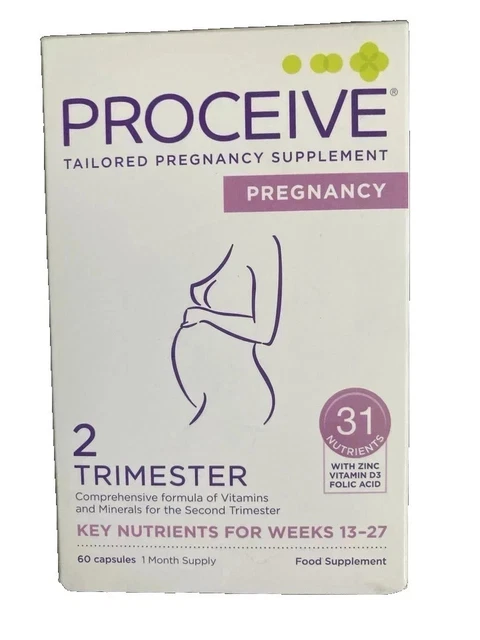 PROCEIVE TRIMESTER 2 Pregnancy Supplement For 13-27 Weeks 60 Capsules ...