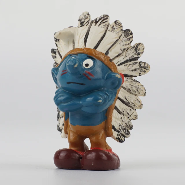 SCHLEICH PEYO SMURFS Indian Smurf Excellent Condition! Native American ...