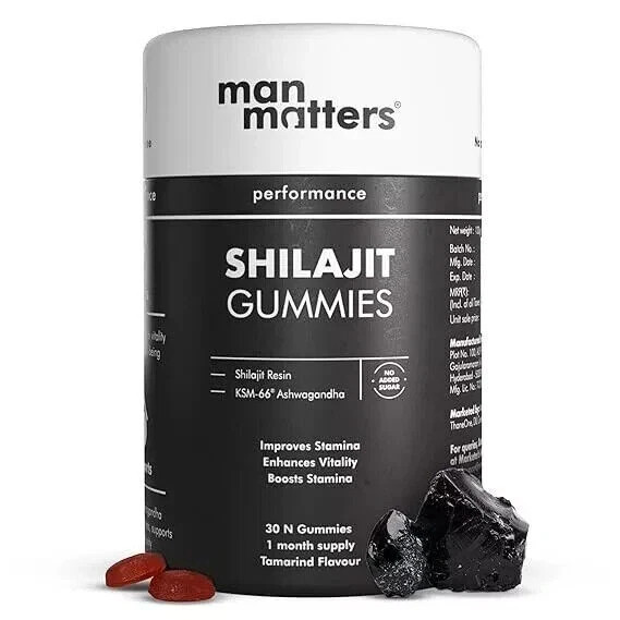 MAN MATTERS PURE Shilajit Gummies with KSM 66 Ashwagandha Boosts ...