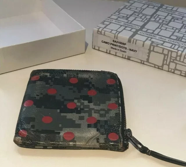 SS13 SUPREME COMME Des Garcons Cdg Portafoglio Mimetico Stampa Pois ...