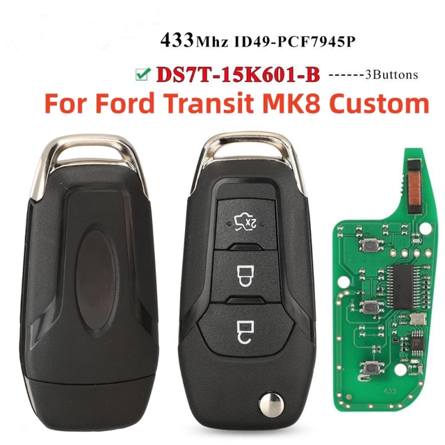 FOR FORD TRANSIT MK8 Custom Connect 3 Button Remote Key Fob 433Mhz ...