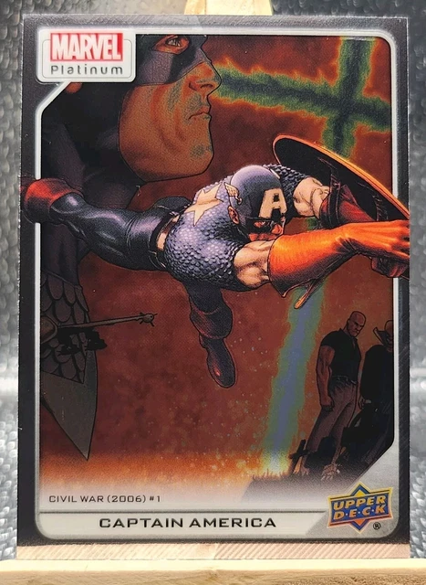 CARTE DE BASE CAPTAIN AMERICA 2023 Upper Deck Marvel Platinum #171 EUR ...