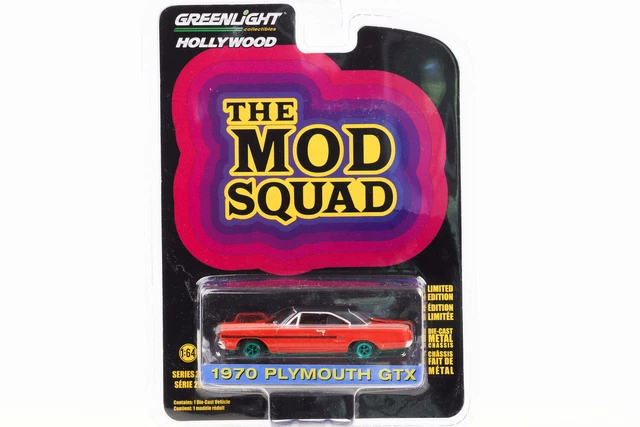 1:64 THE MOD Squad 1970 Plymouth GTX Vert Machine Greenlight Hollywood ...