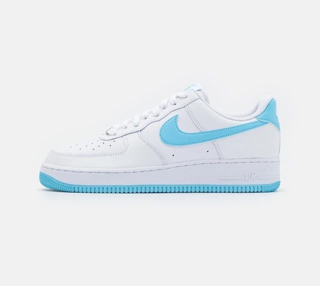 NIKE AIR FORCE 1 '07 Low Weiß Hellblau 42,5 Neu OVP Sneaker FQ4296-100 ...