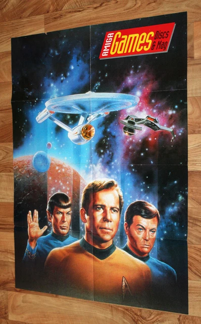 OLD RETRO VINTAGE Video Game Poster Commodore Amiga Star Trek 83x60cm ...