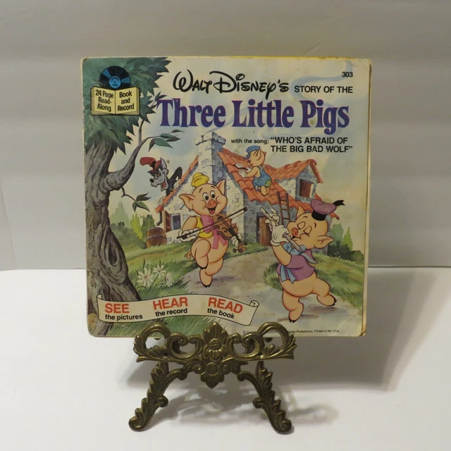 WALT DISNEY'S STORY of Three Little Pigs A Disney Record and Book £9.18 ...