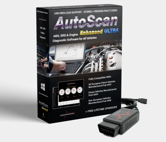 AUTOSCAN ENHANCED ULTRA OBD2 Engine Diagnostic Software all Vehicle ...