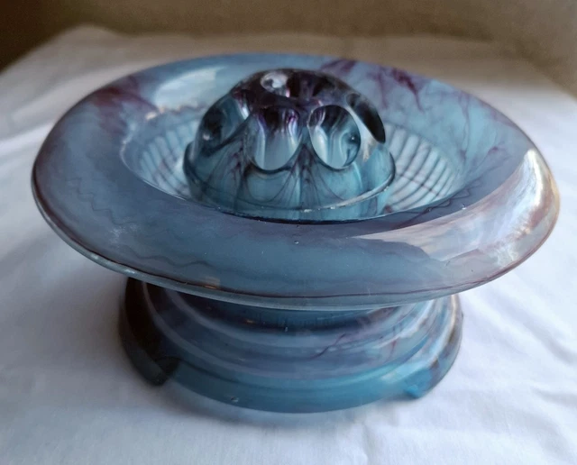 VINTAGE ART DECO Blue Davidsons Cloud Glass 3 Piece Bowl Set - Free ...