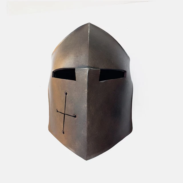 ANCIEN CASQUE MÉDIÉVAL chevalier barbuta grand casque templier armure ...