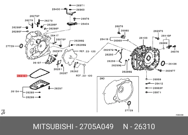 GENUINE OE GASKET Metal 2705A049 for Mitsubishi 2705-A049 £68.50 ...
