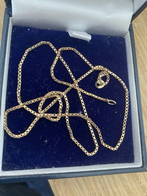 9CT GOLD BOX chain 20 inch £35.49 - PicClick UK