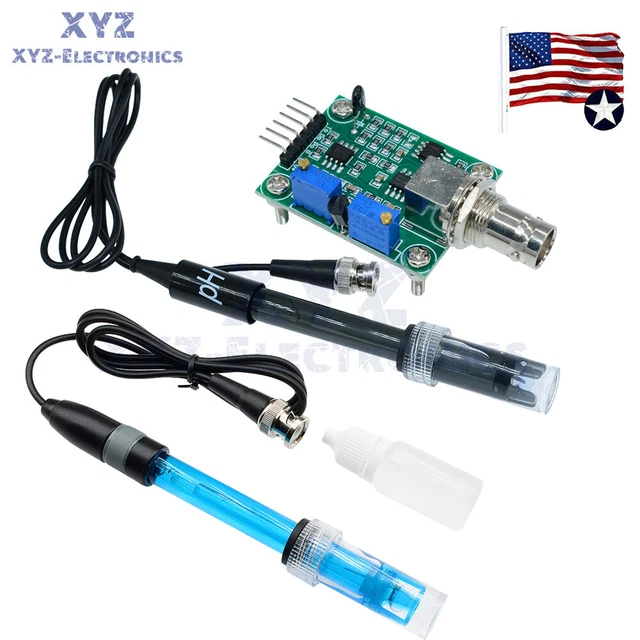 LIQUID PH 0-14 Value Detect Sensor Module PH Electrode Probe BNC for ...