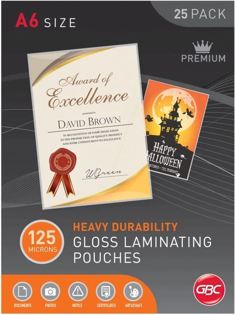 LAMINATING POUCH A6 125 Micron Pack 25 $21.99 - PicClick AU