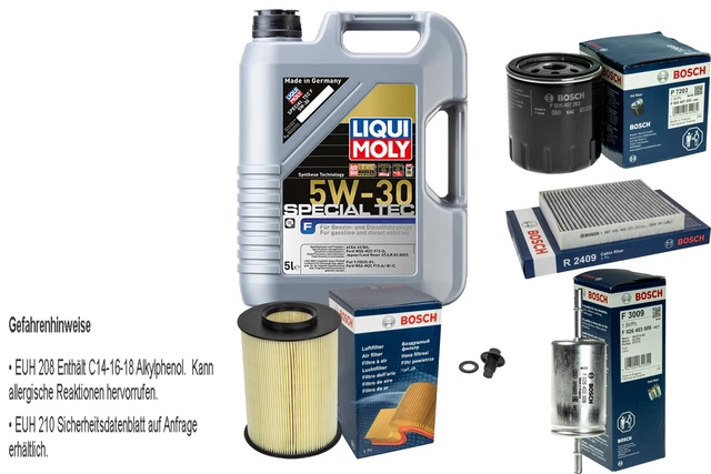 BOSCH INSPECTION SET 5 L Liqui Moly Special Tec F 5W-30 pour Ford C-Max 2.0 EUR 120,04 - PicClick FR