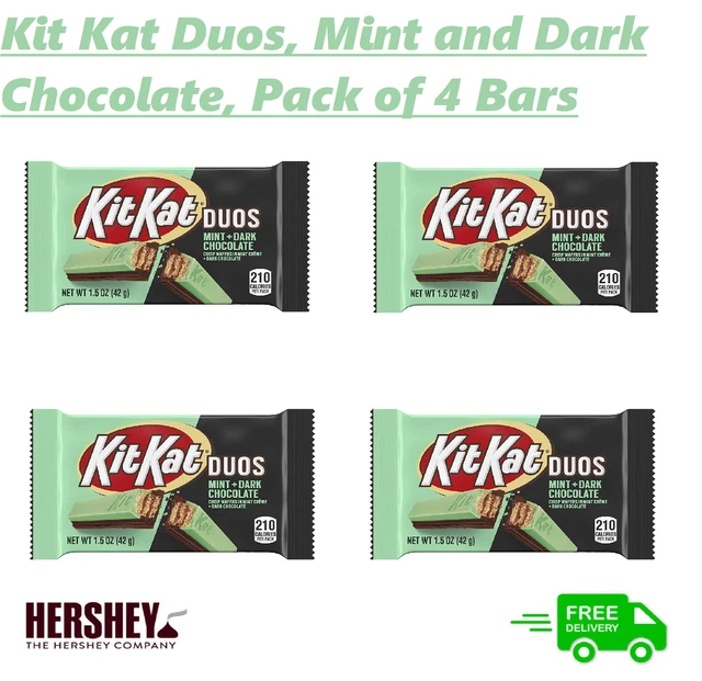 KIT KAT DUOS Candy, Mint & Dark Chocolate Pack of 4 Bars Free Shipping ...
