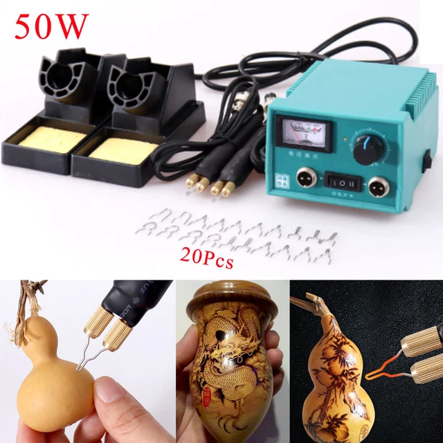 110-220V ELECTRIC WOOD Burning Pen Tool Pyrography Machine Set Kit ...