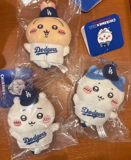 CHIIKAWA MLB TOKYO 2025 Dodgers Hachiware Usagi Plush Doll Mascot Set ...