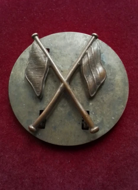 GENUINE WW1 WW2 Crossed Flags Signaller Trade Badge & Backing British ...