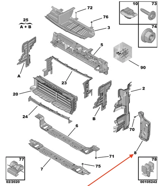 PEUGEOT 3008 FRONT Bumper Panel Support Left 9847839280 NEW GENUINE £85 ...
