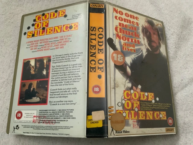 CODE OF SILENCE EX Rental VHS starring Chuck Norris Rank Video Label ...