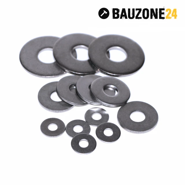 UNTERLEGSCHEIBEN DIN 9021 Edelstahl A2 - A4 Beilagscheiben M2-M24 EUR 5,81 - PicClick DE