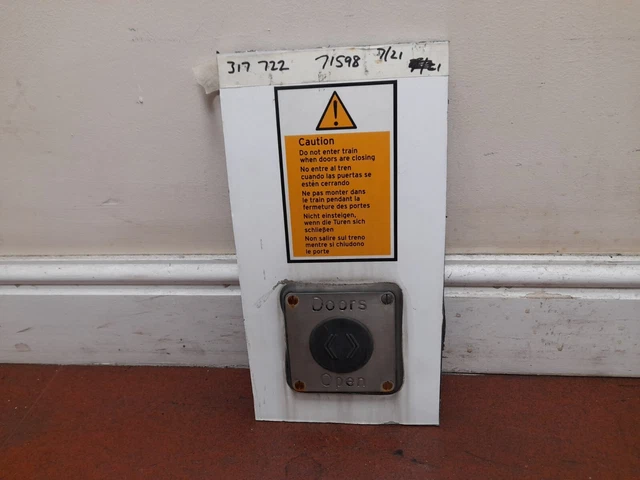 CLASS 317 EXTERNAL Door Button Panel from TS 71598 of unit 317722 £15. ...