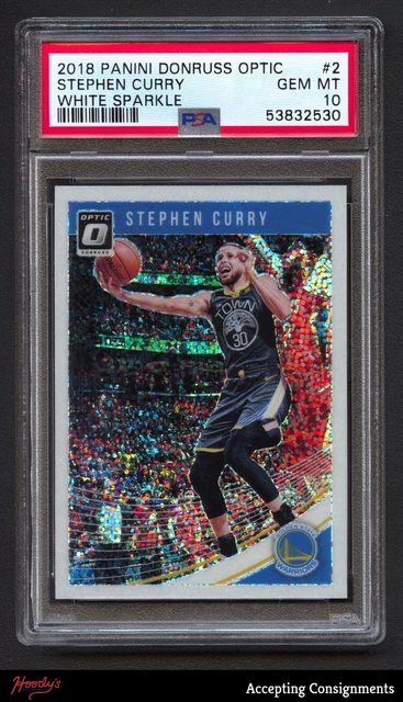2018-19 DONRUSS OPTIQUE blanc étincelant #2 Stephen Curry WARRIORS PSA ...