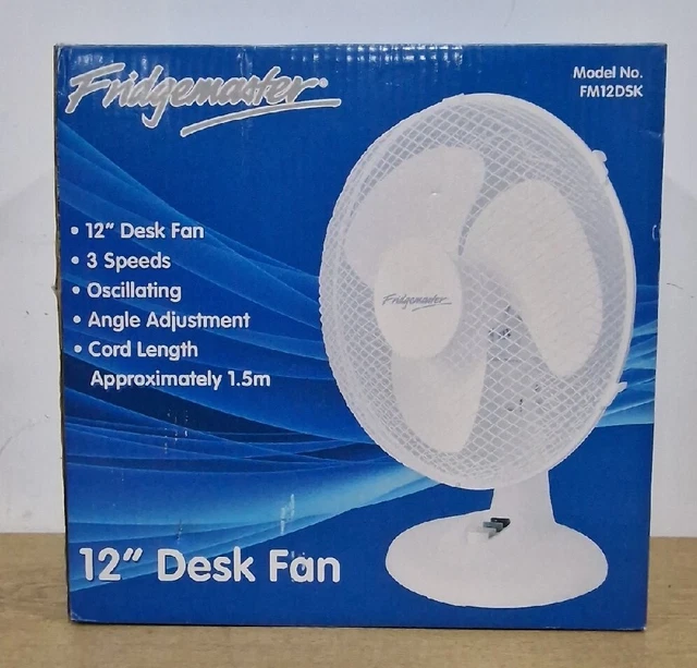 OSCILLATING FAN FRIDGEMASTER 12" Desk Fan 3 Speeds 12 Inch Brand New £6 ...