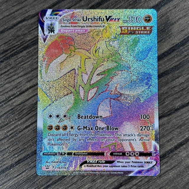 POKEMON BATTLE STYLES URSHIFU VMAX 167/163 Rainbow Rare Card Single ...