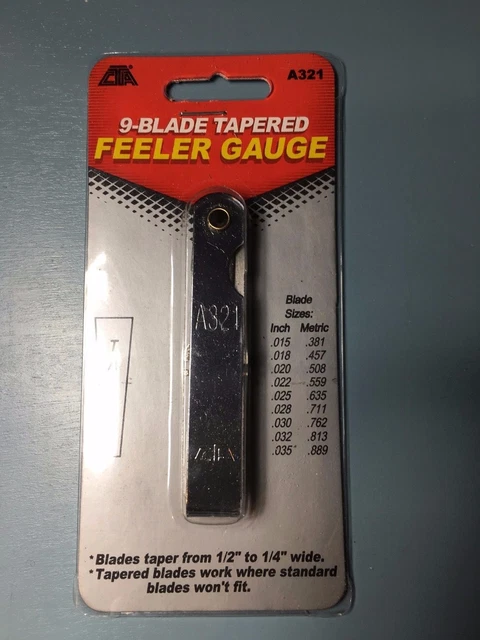 2(TWO) CTA 9-BLADE Tapered Feeler Gauge/Gage Range: .015 In - .035 Inch ...