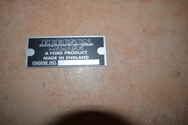 FORD FORDSON MAJOR Tractor Engine ID Identification Metal Chassis Plate ...