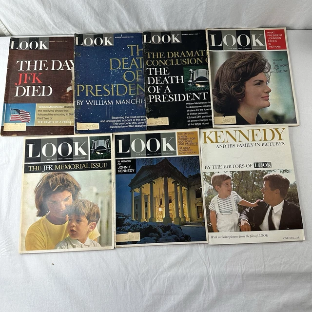 LOT OF 7 LOOK Magazine Back Issues 1963-1967 John F Kennedy JFK ...