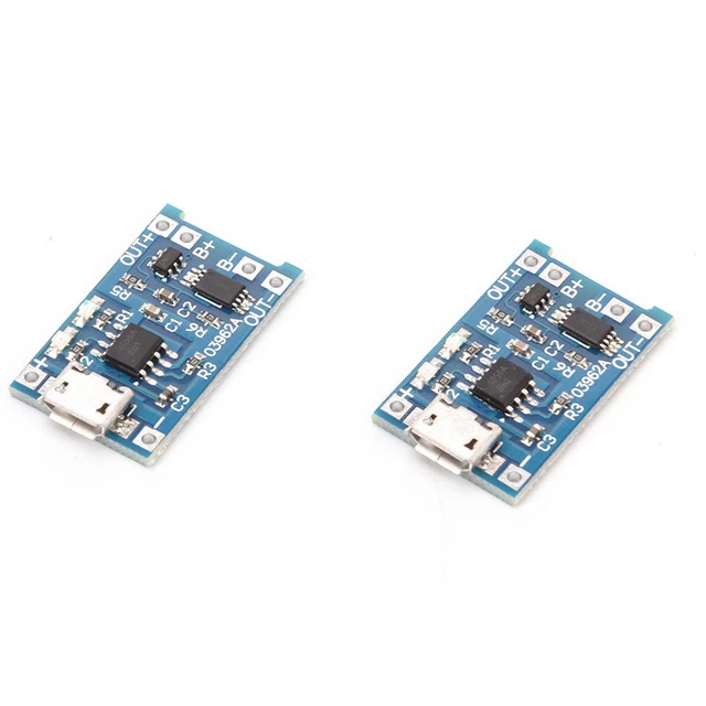 2PCS TP4056 5V 1A USB 18650 Lithium Battery Charger Board Protection ...
