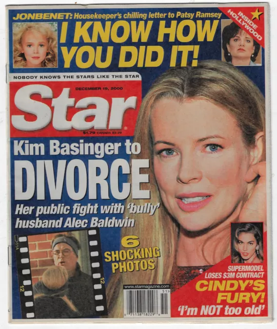STAR TABLOID DEC 19 2000 - KIM BASINGER TO DIVORCE, Jon-Benet £4.75 ...