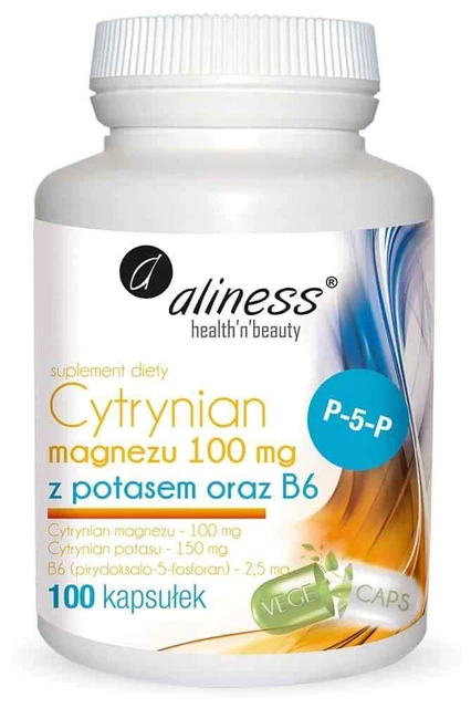 ALINESS MAGNESIUM CITRATE with Potassium and Vitamin B6 (P-5-P) 100 ...