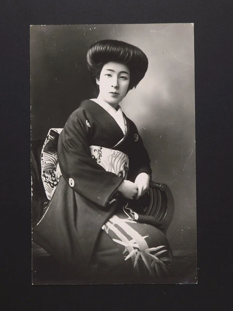 VECCHIA CARTOLINA GIAPPONESE Foto Oiran Geisha Maiko Attrice Donna 6 ...