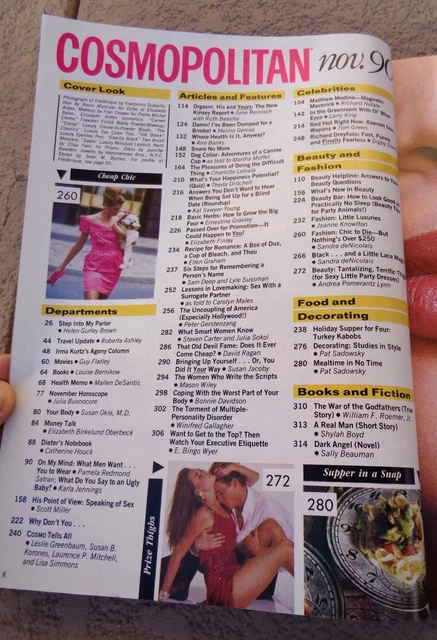 COSMOPOLITAN MAGAZINE NOVEMBER 1990 Frederique Van Der Wall Exc £19.01 ...