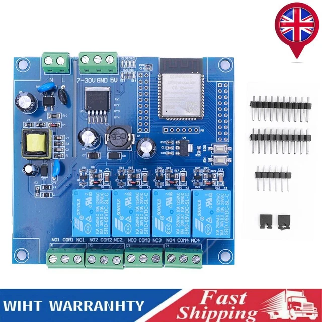 4 CHANNEL ESP32 ESP32-WROOM-32E Development Board AC220/DC5-60V Relay Module £15.23 - PicClick UK